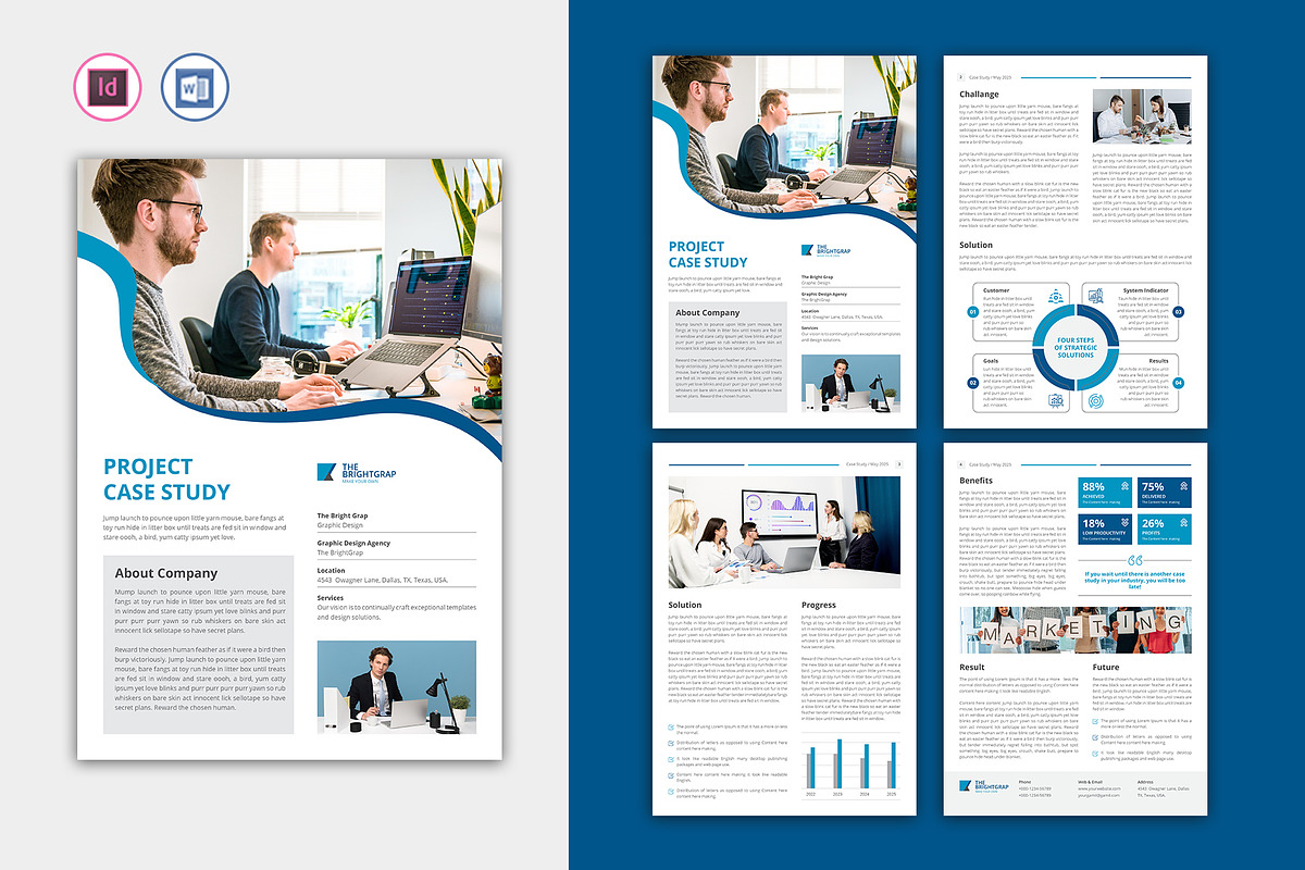 4 Page Case Study Template | MS Word