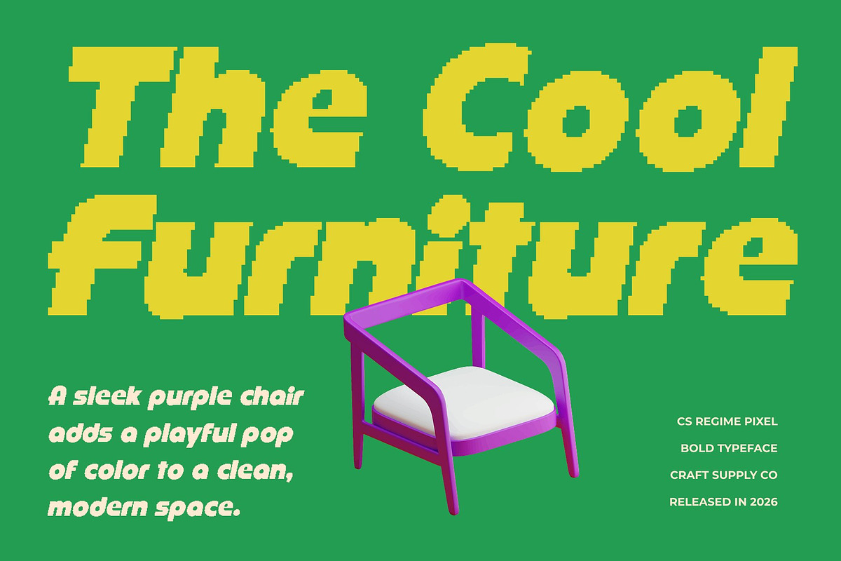 CS Regime Pixel, a Sans Serif Font by Craft Supply Co.