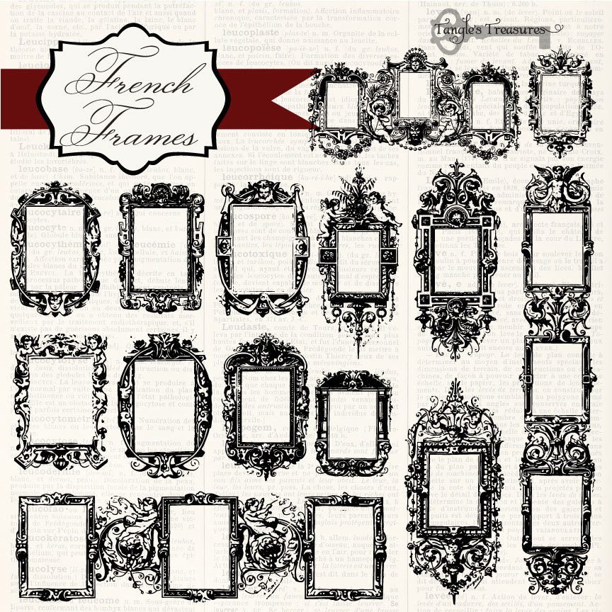 Vintage French Frames Brushes, a Brush Add-On by Verdigris Studios
