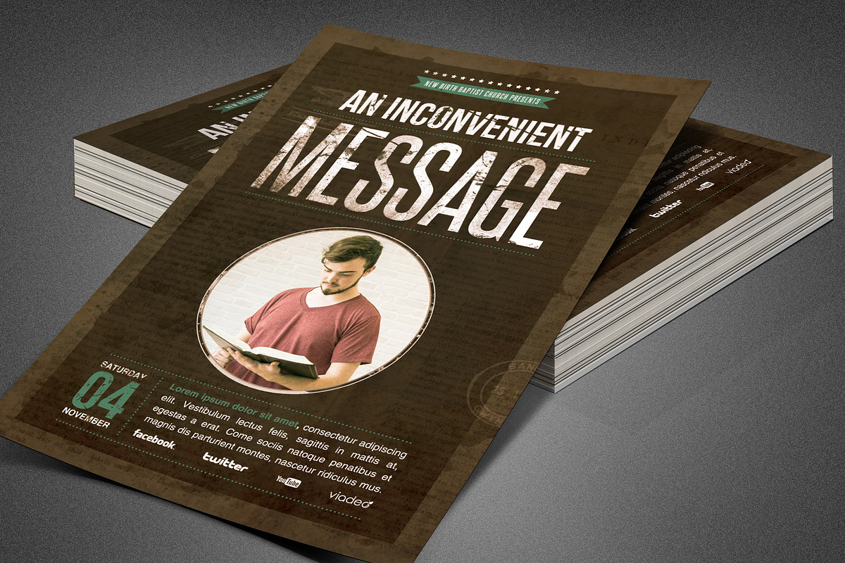 An Inconvenient Message Church Flyer, a Flyer Template by loswl