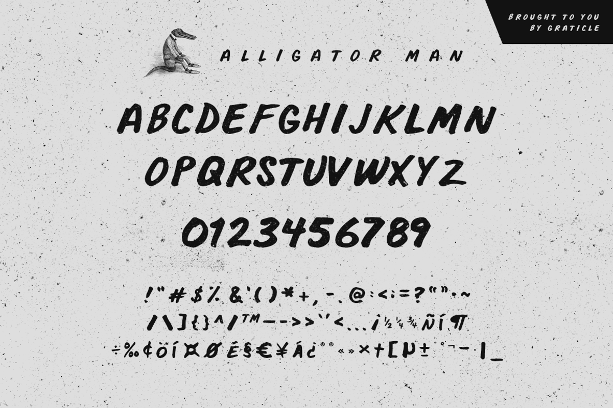 Alligator Man, a Script Font by Graticle