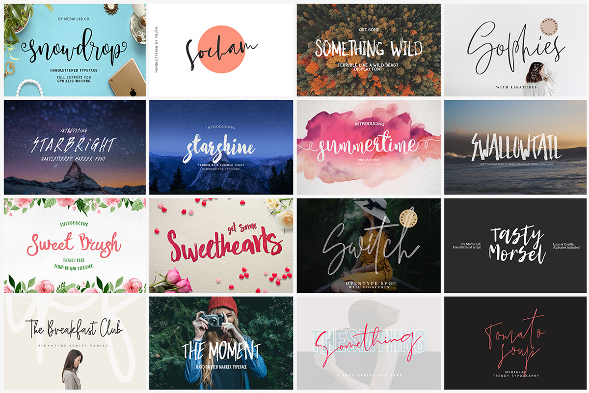202 FONTS BUNDLE, a Handwritten Font by supfonts