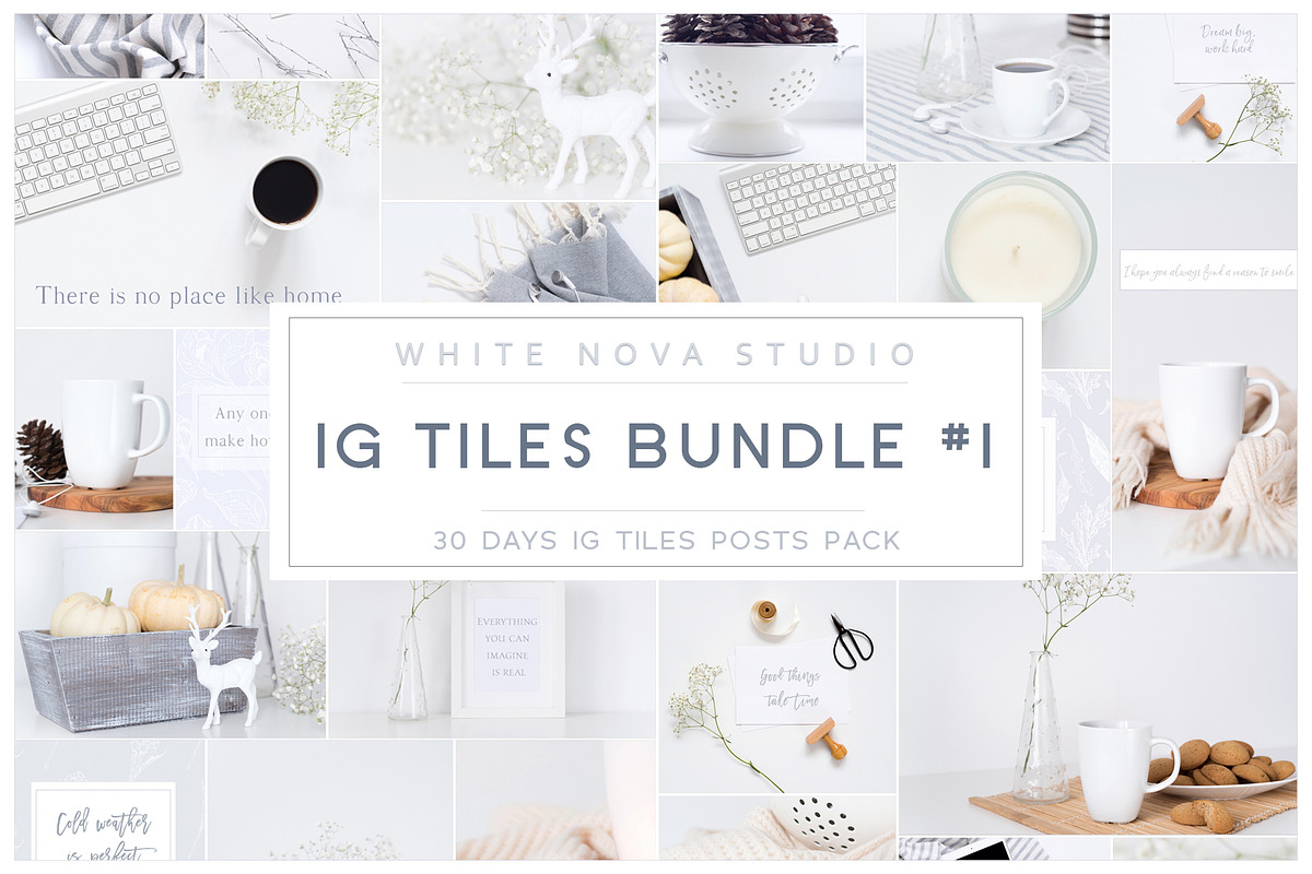 Instagram Tiles Bundle #1, a Social Media Template by Kate Roubin