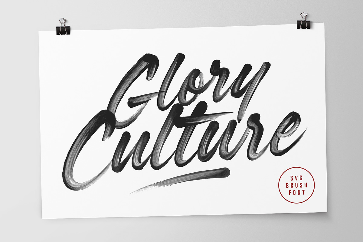 Glory Culture SVG Font + Extras, a Script Font by Sam Parrett
