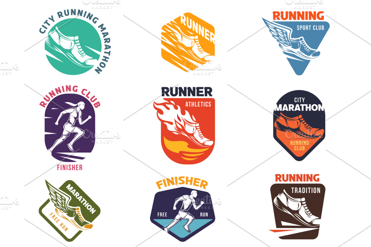 Running badges, a Healthcare Illustration by CGterminal