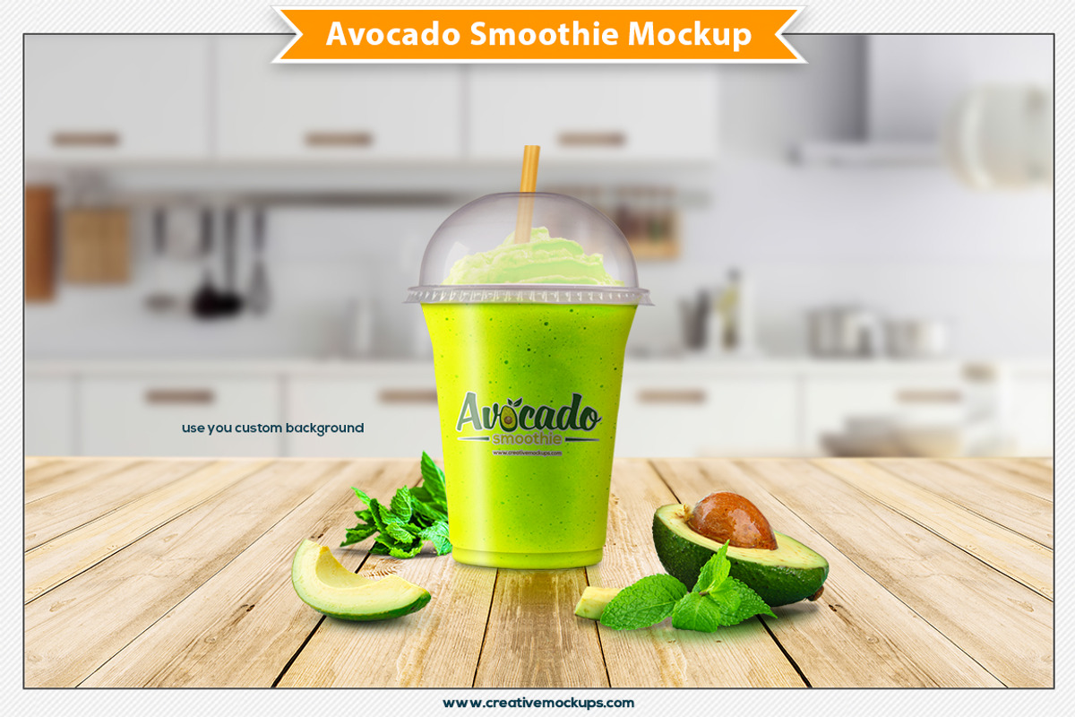 Avocado Smoothie Mockup, a Product Mockup by Plus Media