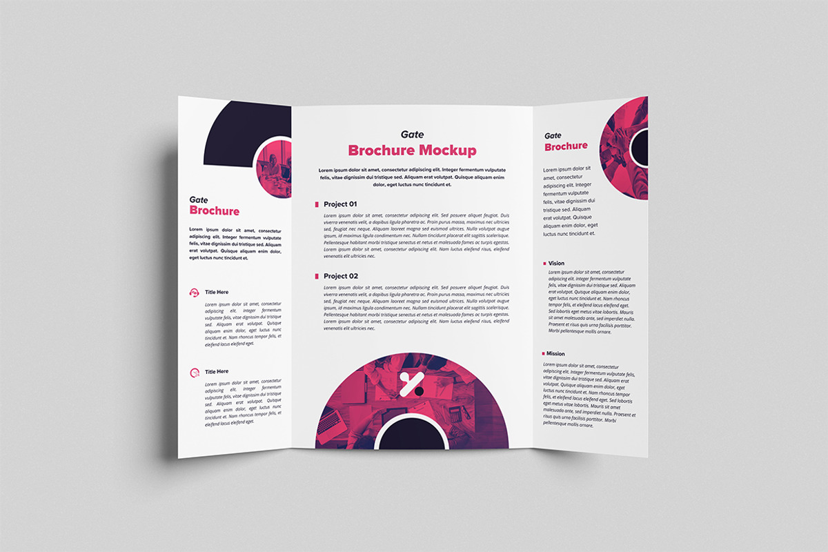 High Quality Gate Brochure Mockup, a Books & Magazine Mockup by swsi-studio