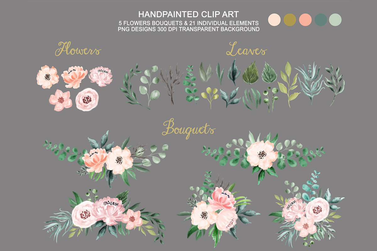 Soft Pink Wedding Flower ClipArt, a Decorative Illustration by Magic ...