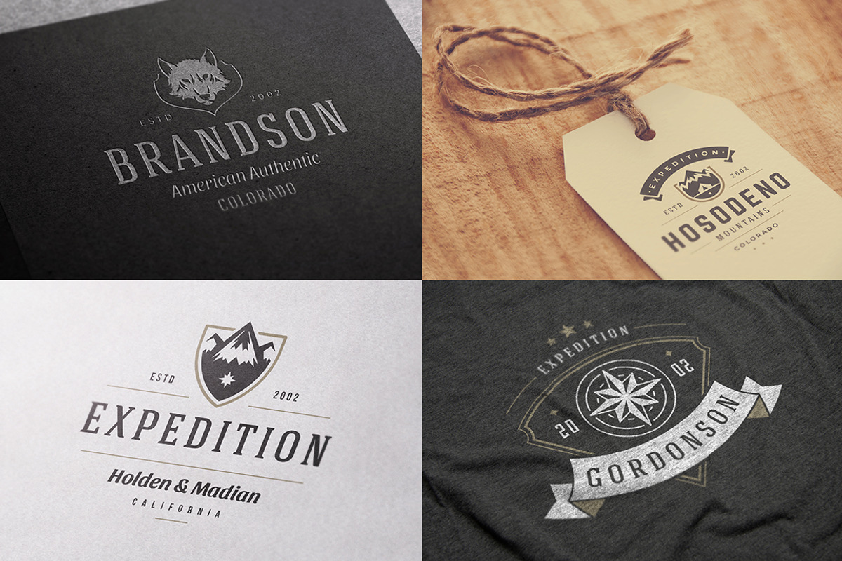50 Outdoor logos and badges, a Branding & Logo Template by Vasya Kobelev