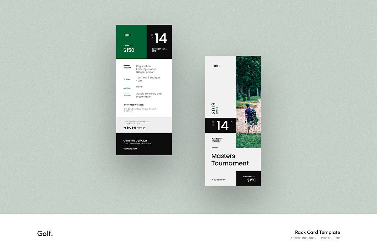 Golf Tournament Rack Card Template, a Flyer Template by IdealUI