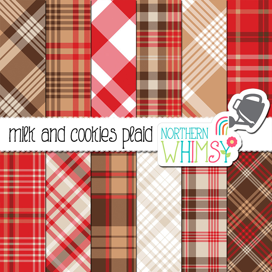 Red and Tan Plaid Patterns, a Pattern Graphic by Northern Whimsy Design