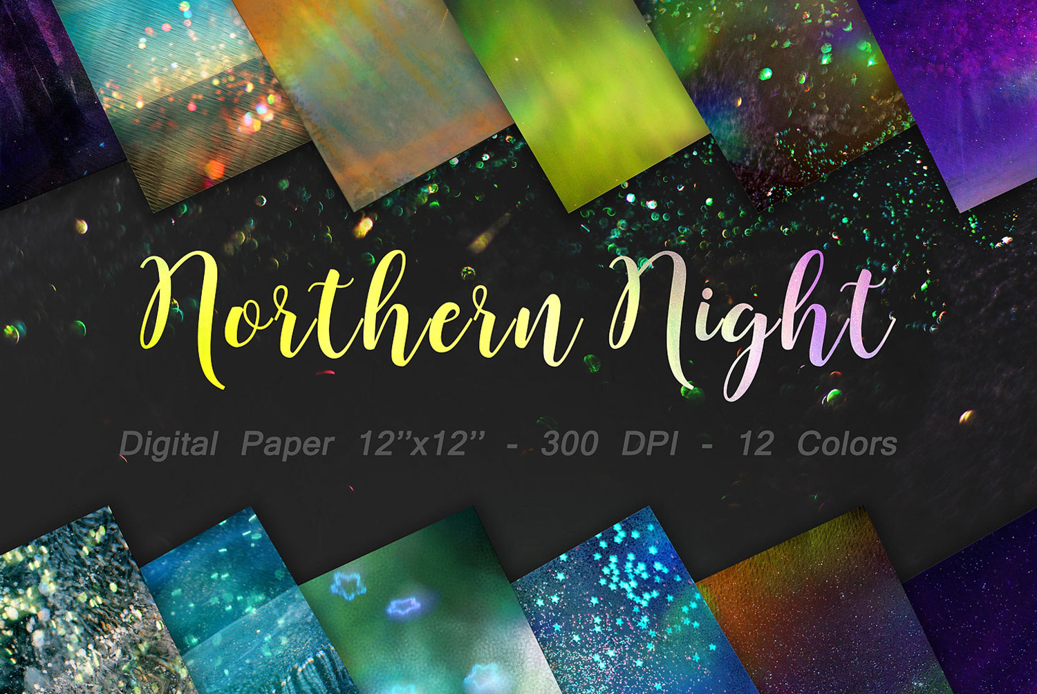 Northern Night Digital Paper, a Pattern Graphic by MixPixBox