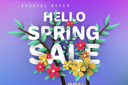 Spring Sale Flyer Template, a Flyer Template by Max vector