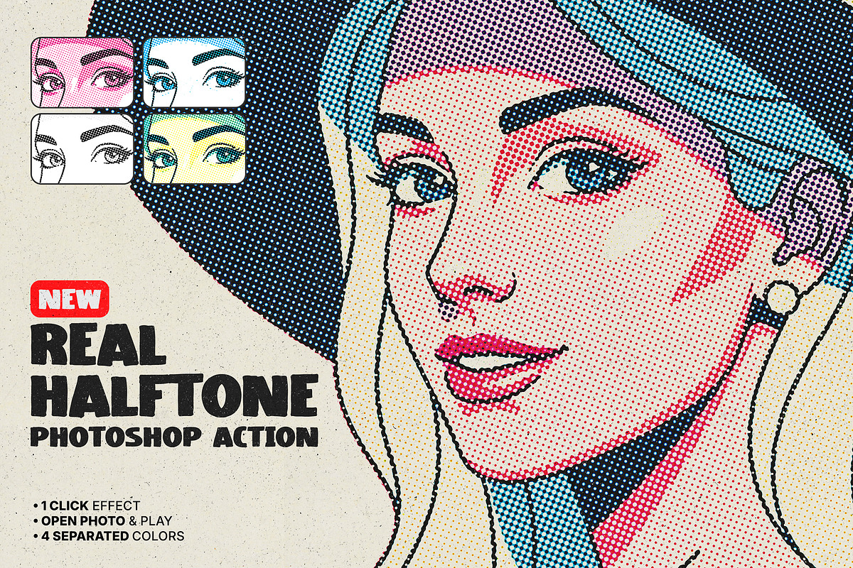 Real Halftone Photoshop Action