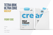 Milk packaging. Tetra Brik edge, a Packaging Mockup by easymock