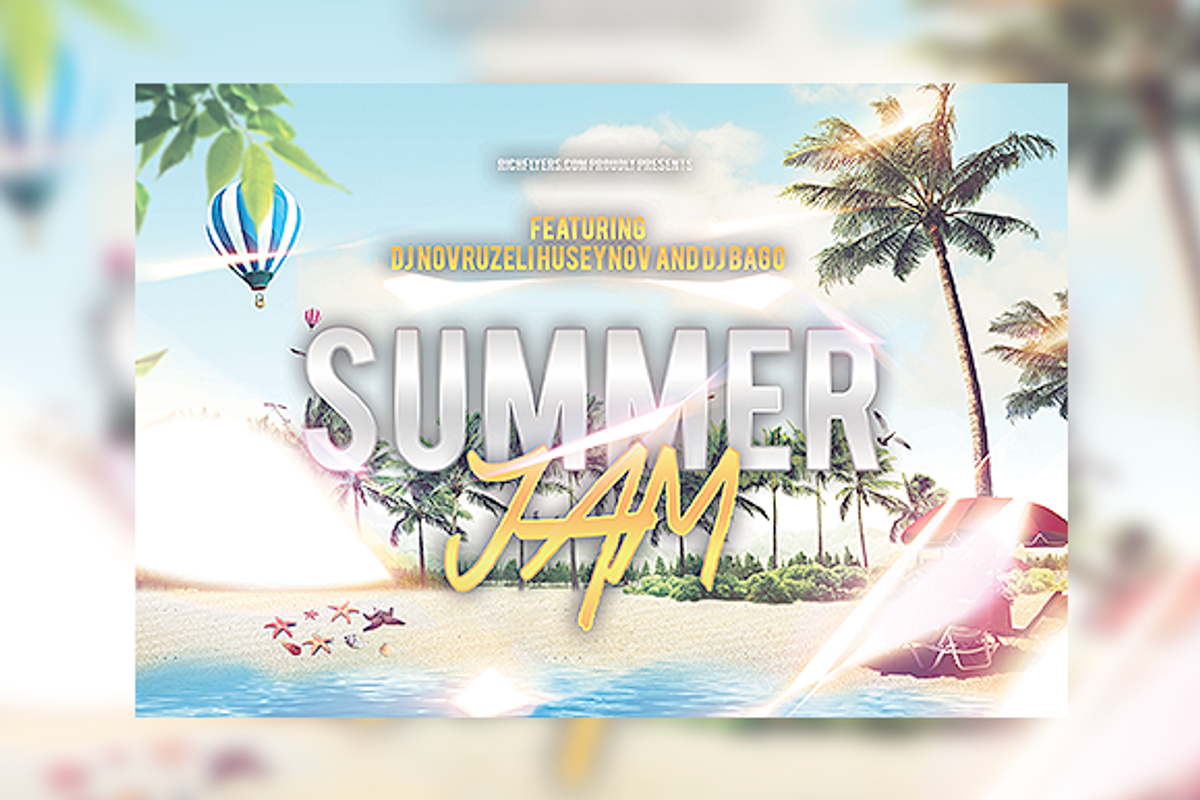 Summer Jam Party Flyer, a Flyer Template by BAUXERdesigns