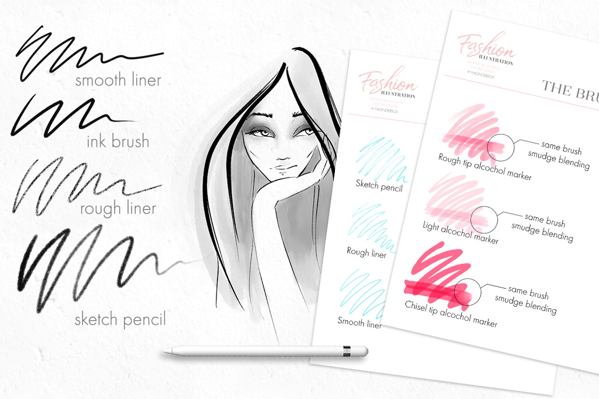 Procreate Fashion Illustration Set, a Brush Add-On by Wonderbox Creative