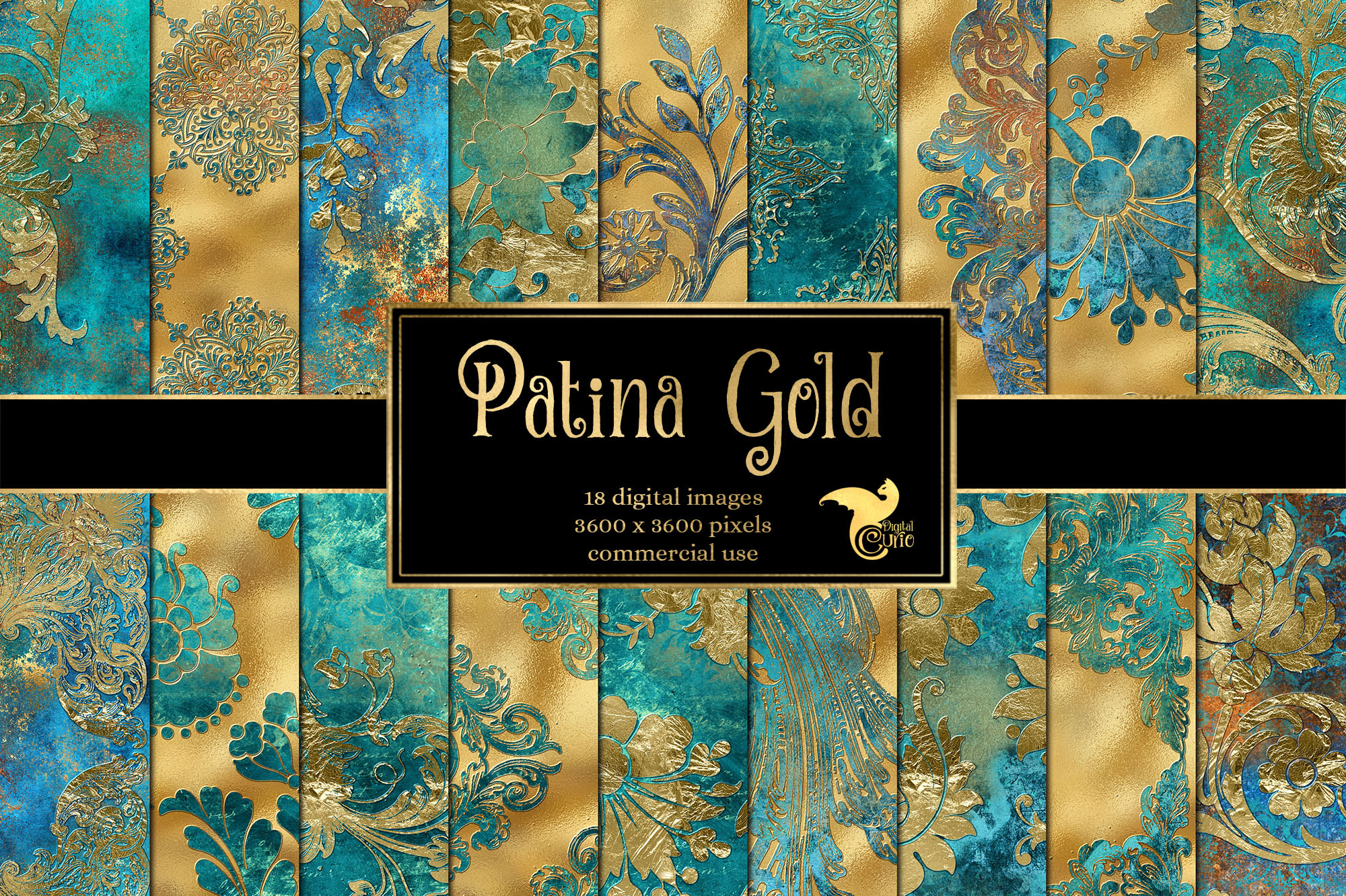 Patina Gold Textures, a Texture Graphic by Digital Curio