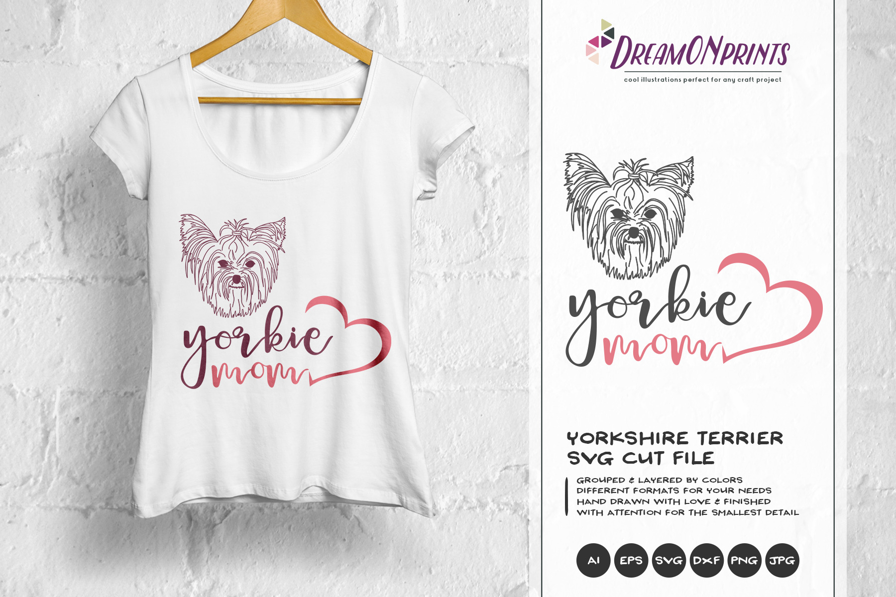 Yorkie Mom SVG - Yorkshire Terrier, an Animal Illustration by DreamONprints