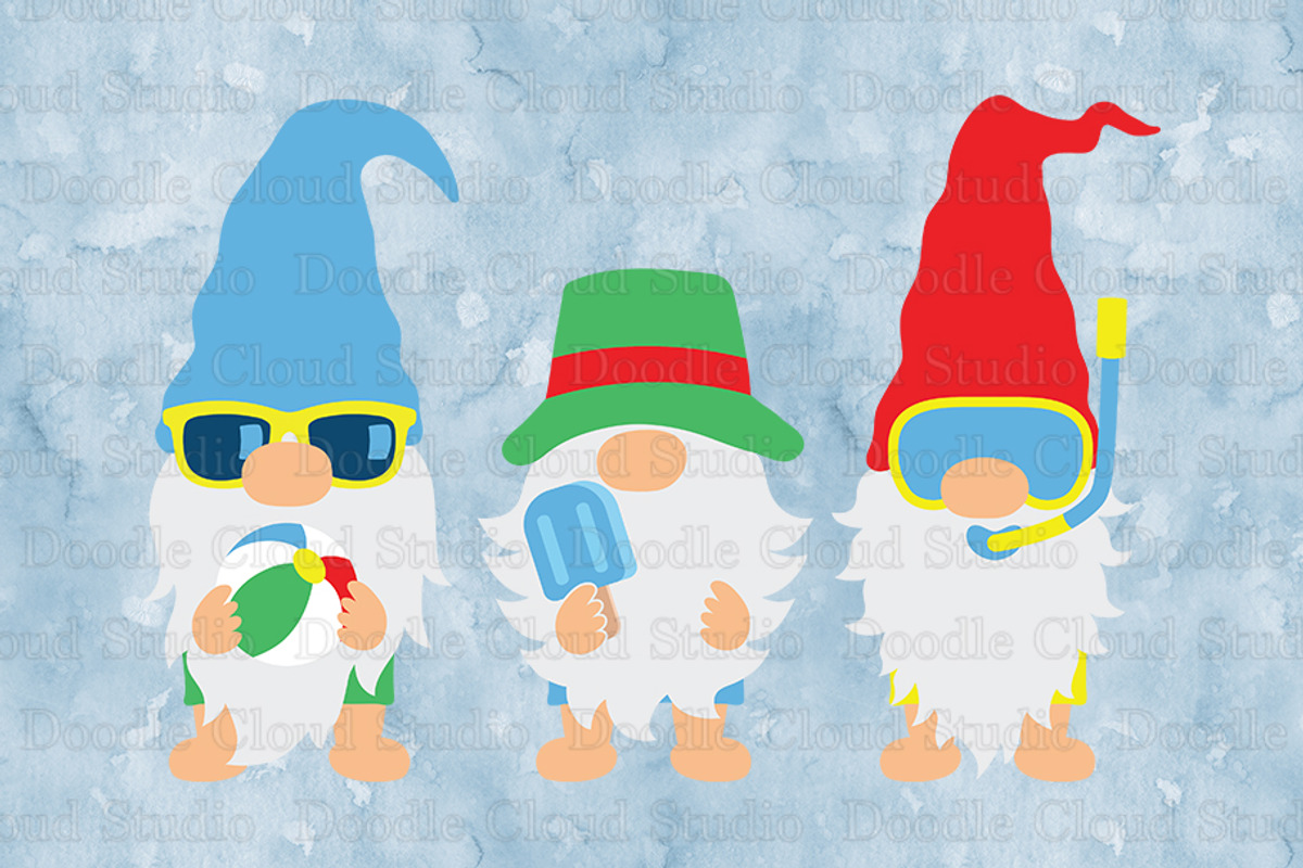 Gnomes SVG, Beach Gnome SVG,, an Illustration by Doodle Cloud Studio
