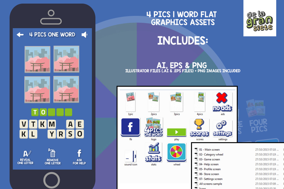 4 Pics 1 Word Game Graphic Assets, an Illustration by DeLaGranSiete