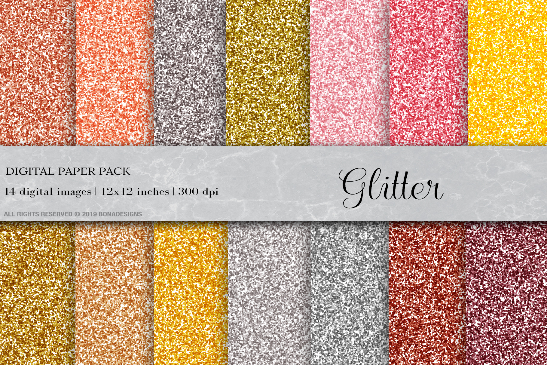 Glitter Digital Papers, a Texture Graphic by BonaDesigns