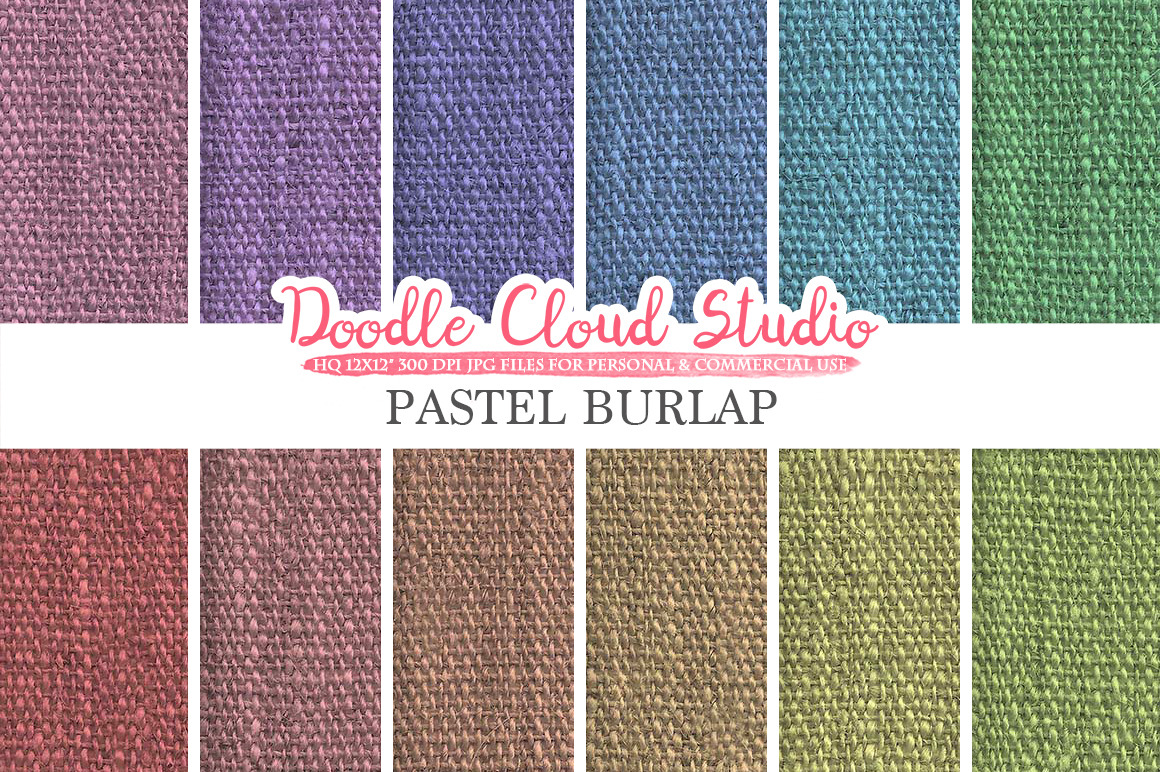 Pastel Burlap Fabric digital paper, a Pattern Graphic by Doodle Cloud ...