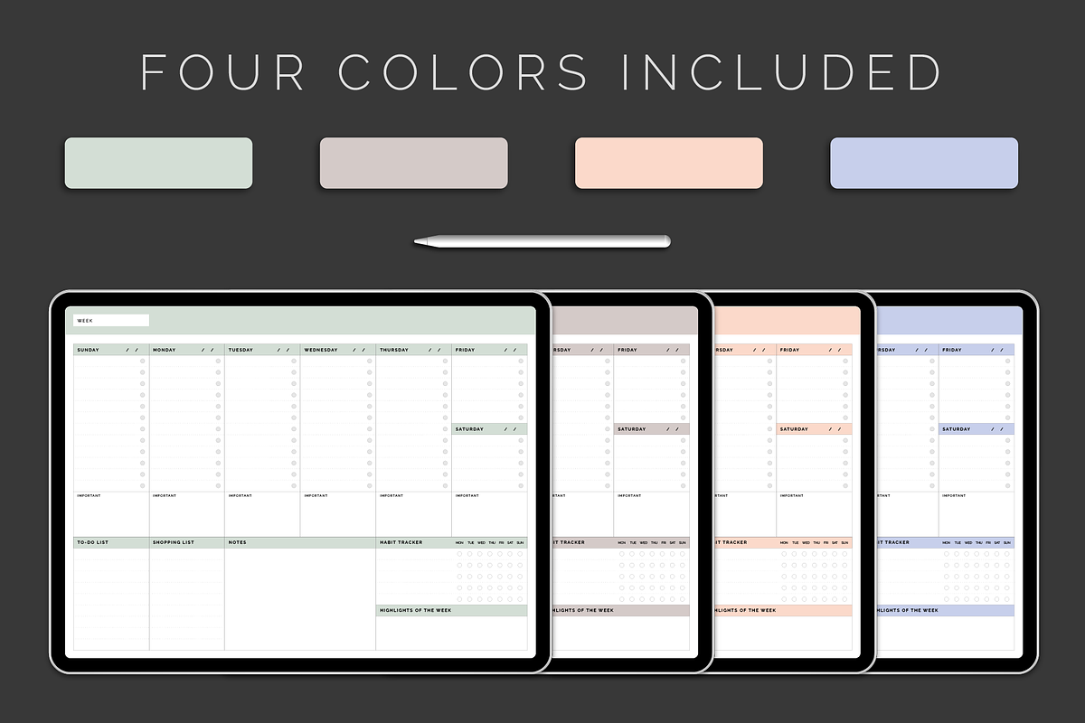 Digital Weekly Planner for Goodnotes