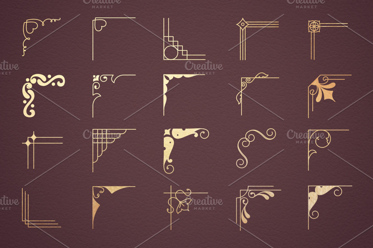 Corner Border Elements Bundle, an Object Graphic by Dandylyon Designs
