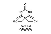 Barbital molecular structure, an Education Illustration by GraphiShop