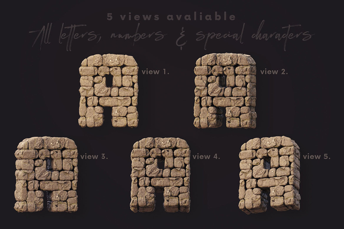 Stone Wall - 3D Lettering, an Object Graphic by MIIM