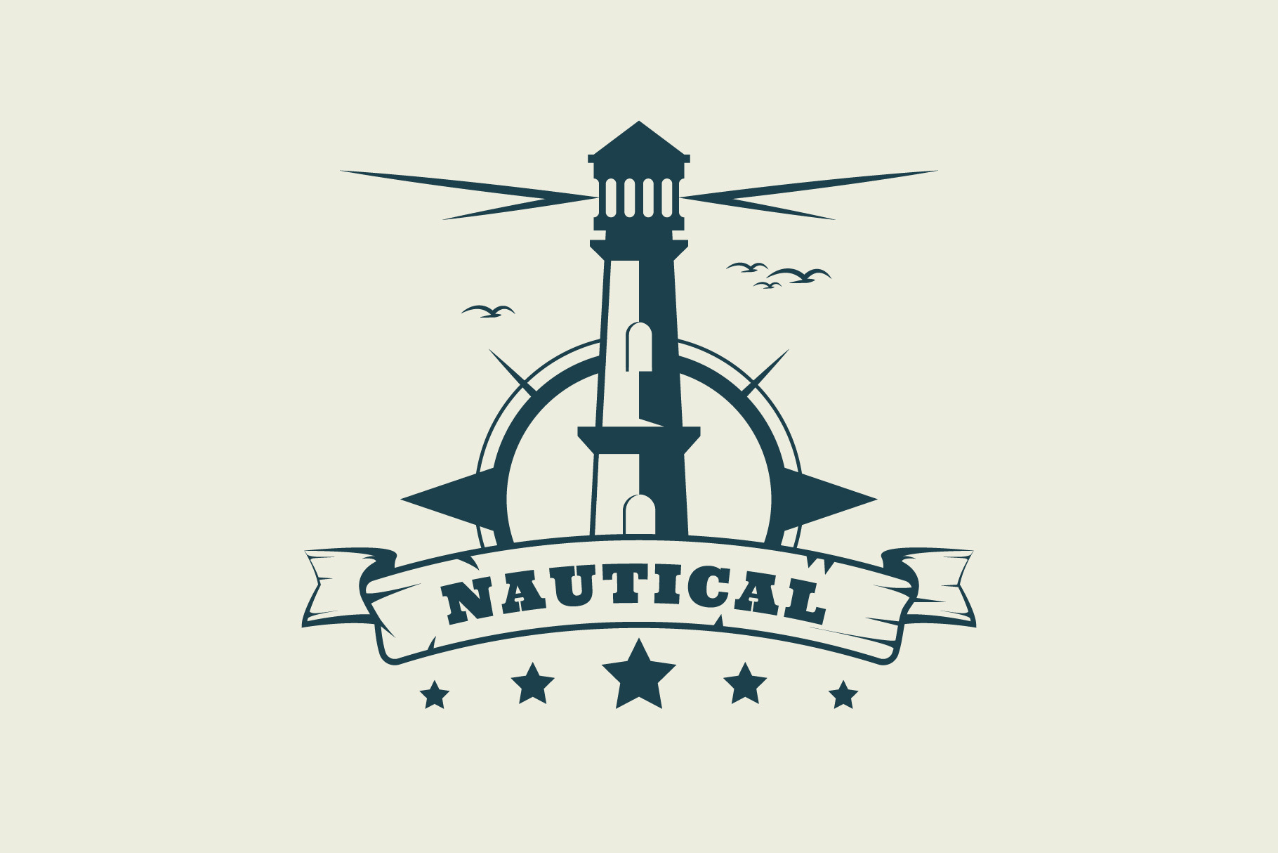 Nautical monochrome logo template | Creative Market