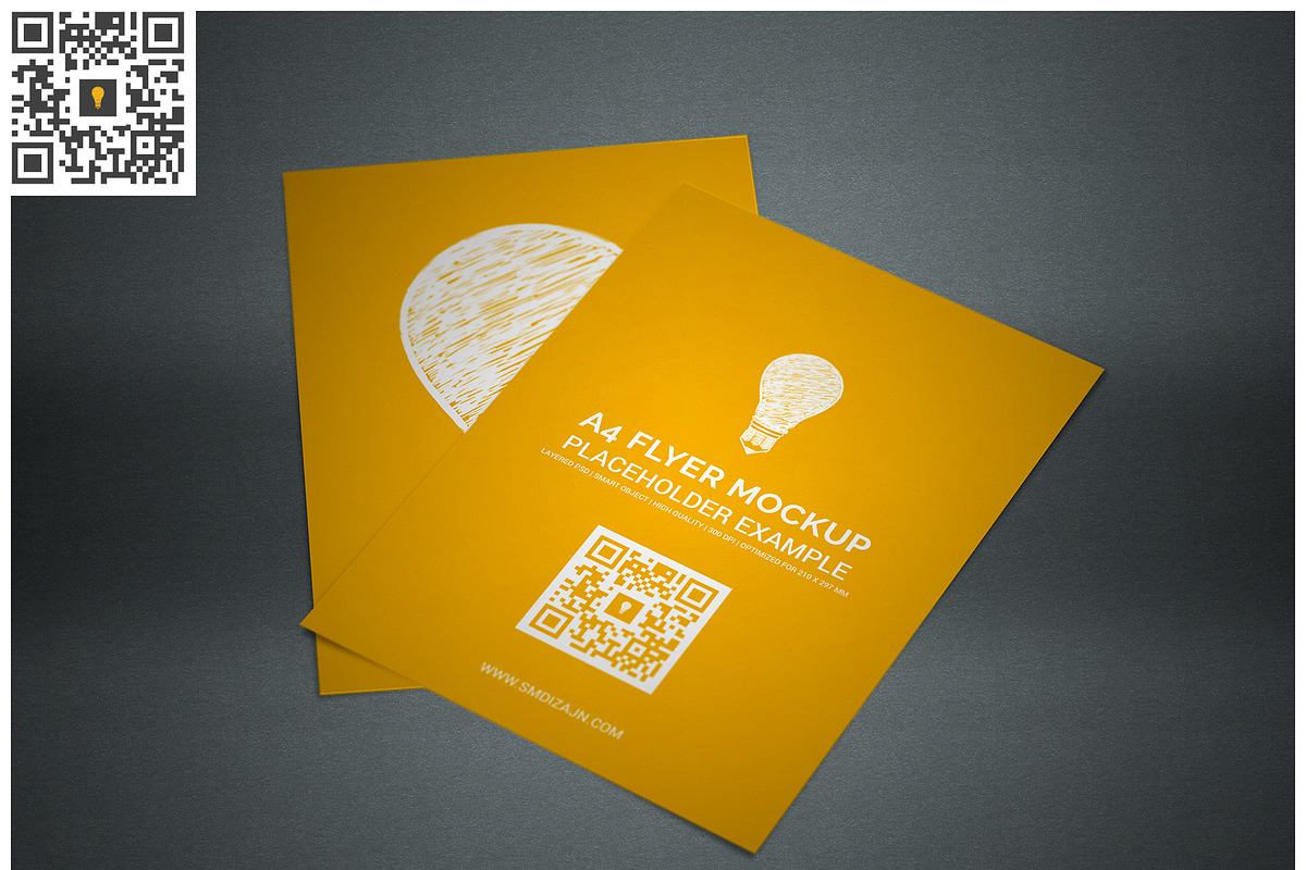 A4 Flyer Mockup, a Print Template by Shocky Design Studio