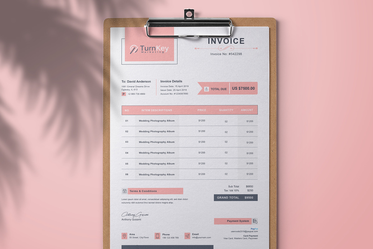 Editable Invoice Template in MS Excel