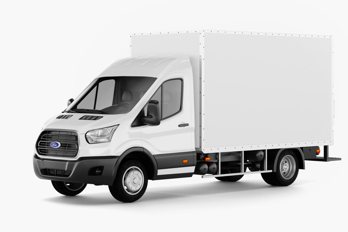Ford Transit Box 2 Truck Mockup, an Advertising Mockup by SPEED APEX