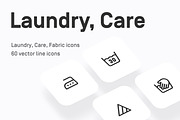 Laundry Symbols, Washing Line icons, an Outline Icon by Myicons