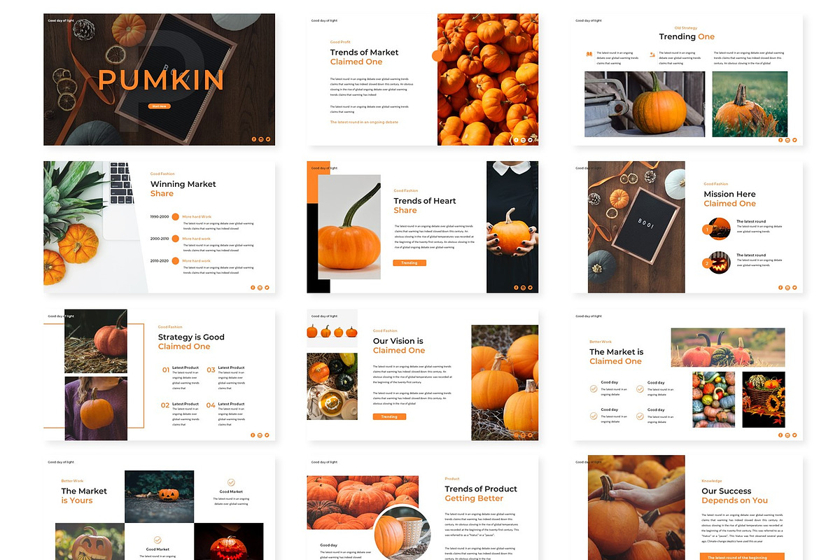 Pumpkin - Google Slides Template, a Presentation Template by AQR Studio ...