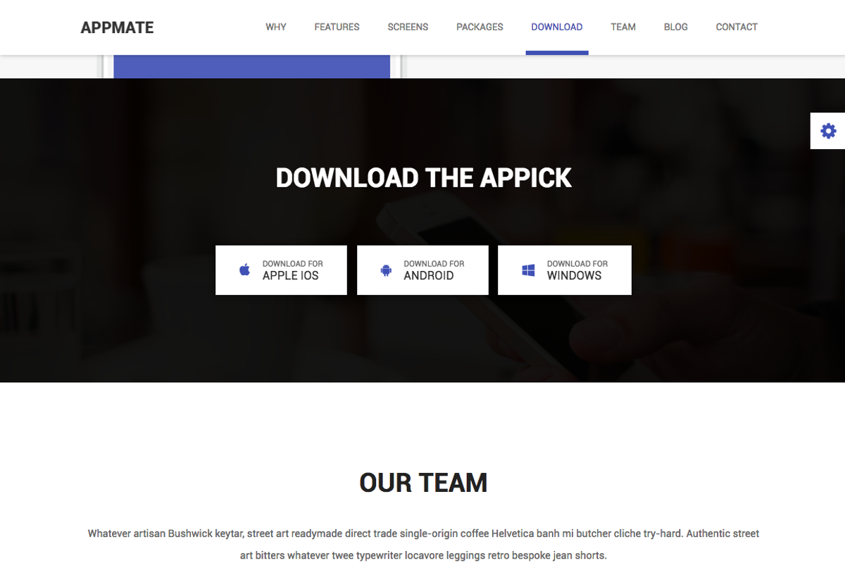 Material Design App Landing Template, a Bootstrap Template by Codetic