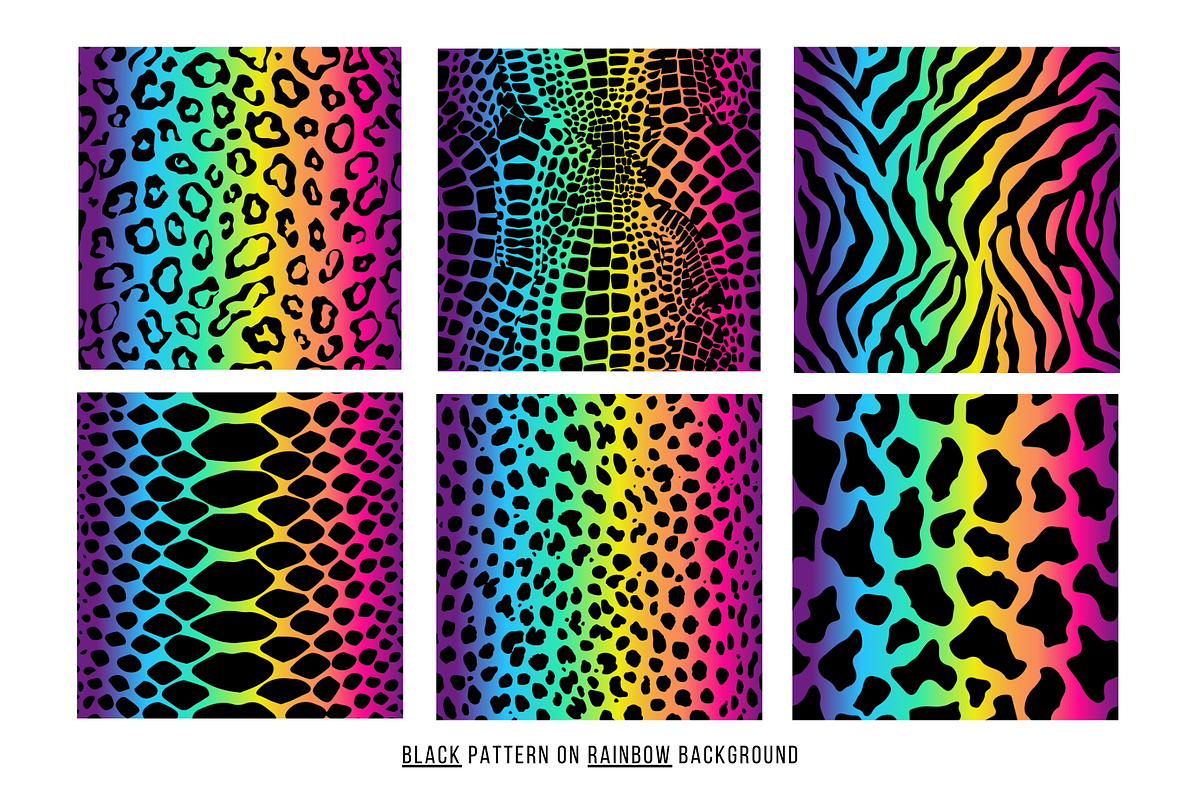 Rainbow Animal Print Digital Paper