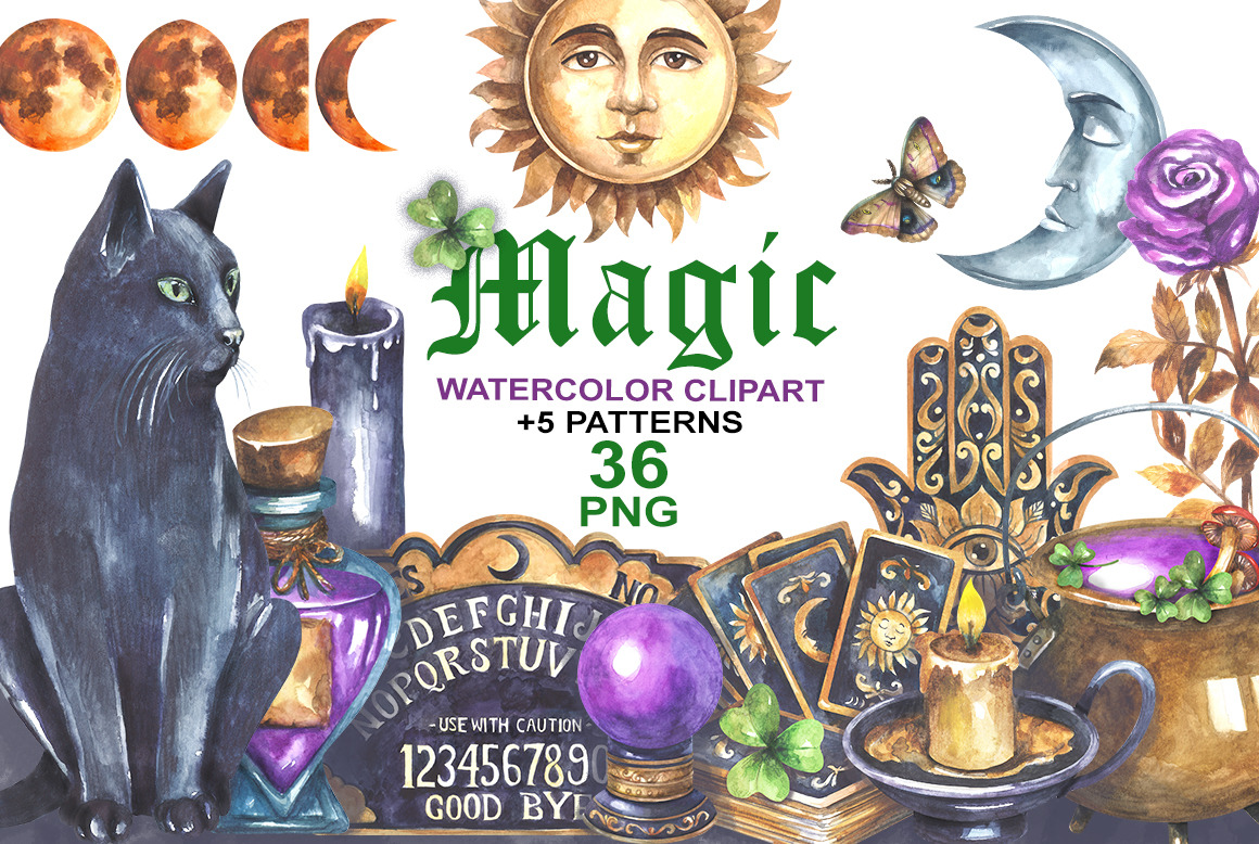 Magic Watercolor Clipart, an Object Illustration by FITALARTSNEDIGI