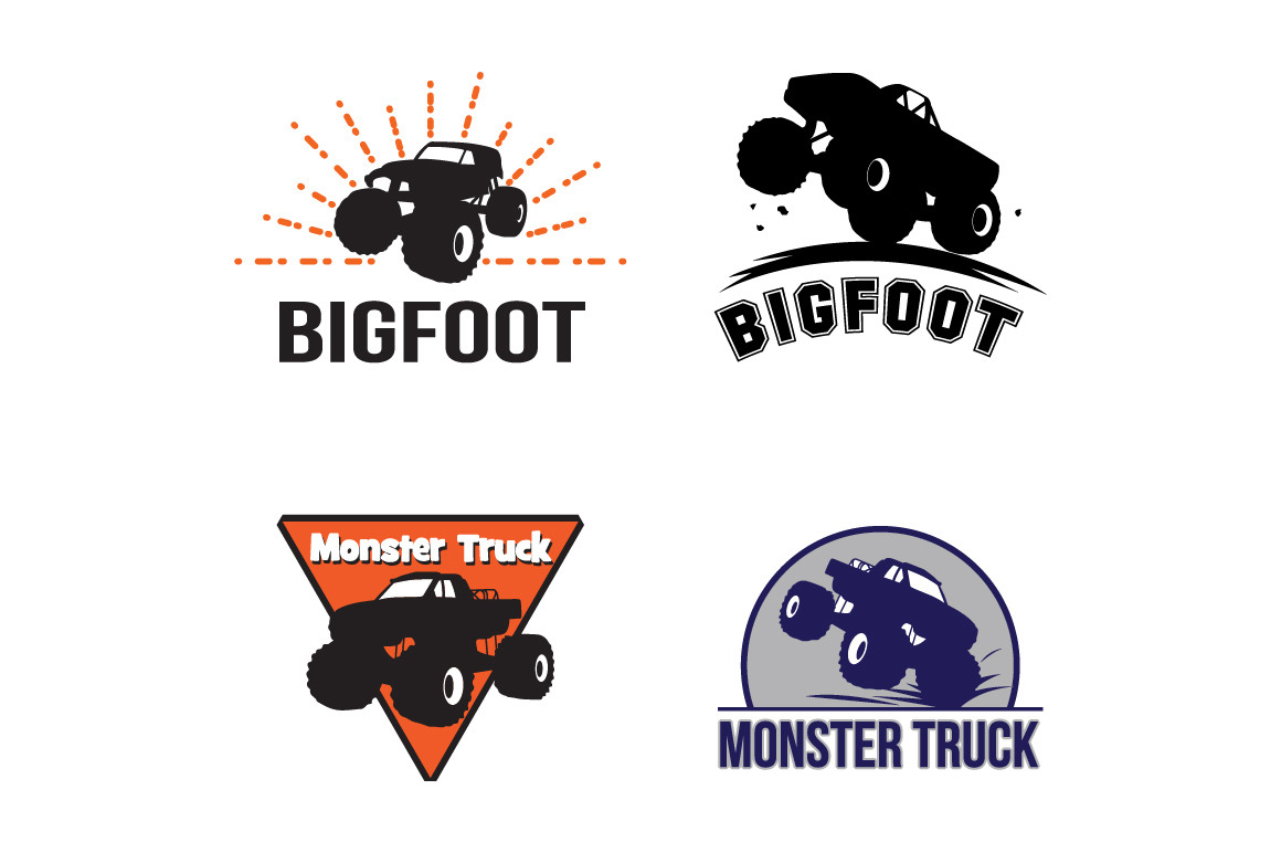 4 Monster Truck Bigfoot Logo Symbol, a Branding & Logo Template by ...