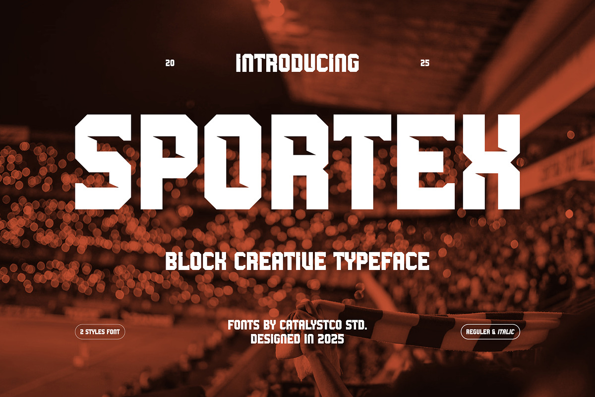 Sportex Block Creative Typeface Font, a Sans Serif Font by catalystco ...
