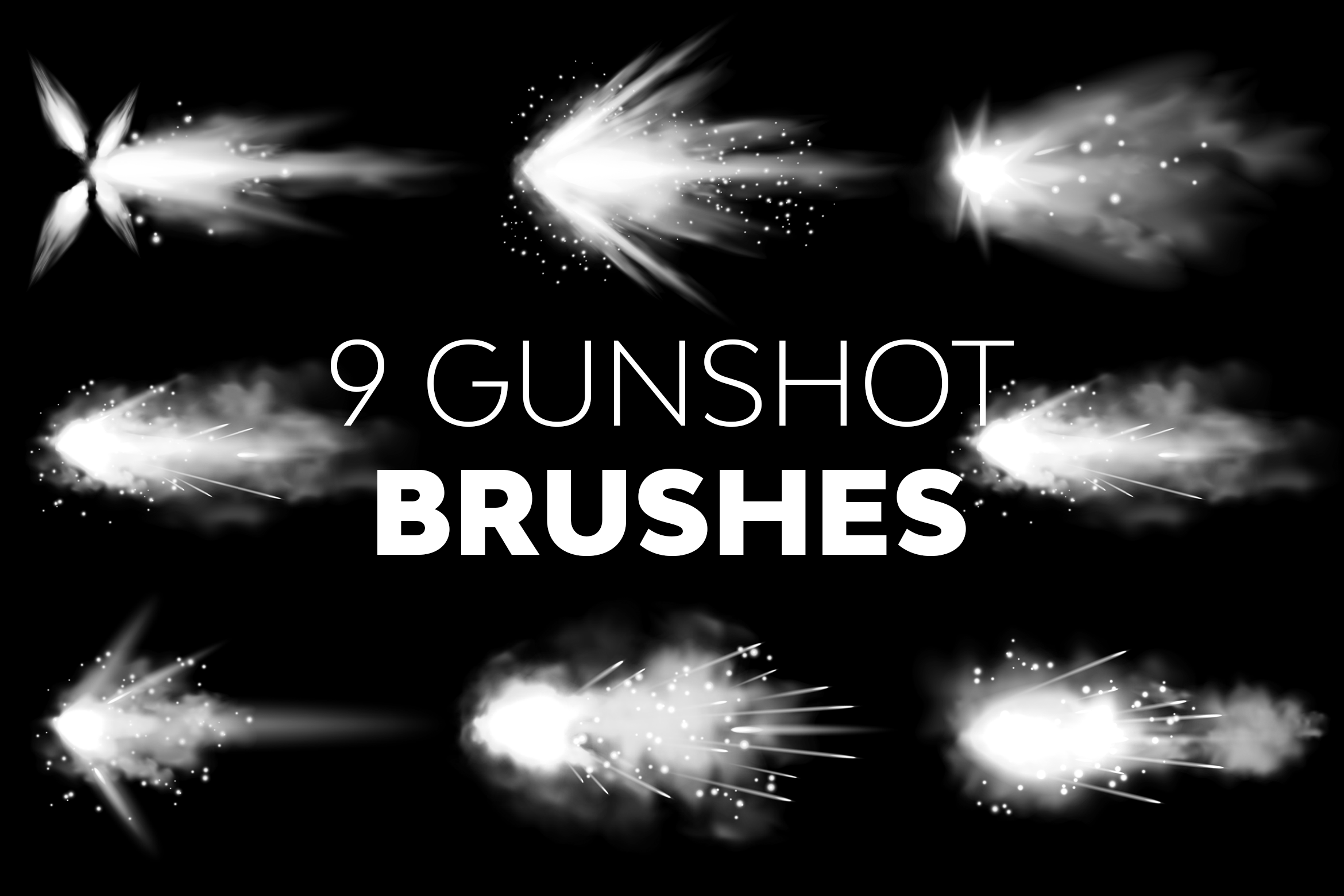 Gunshot Brushes, a Brush Add-On by UnicDesign