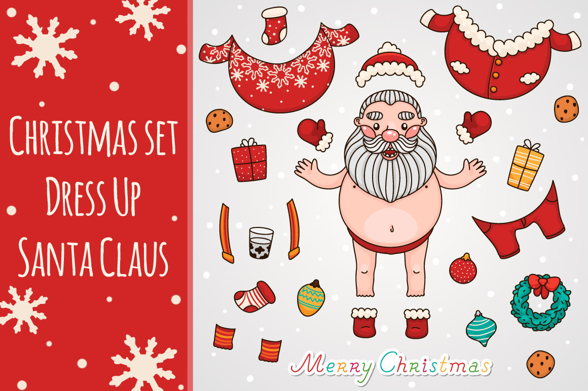 Christmas set, Dress Up Santa Claus, a Decorative Illustration by nenochka