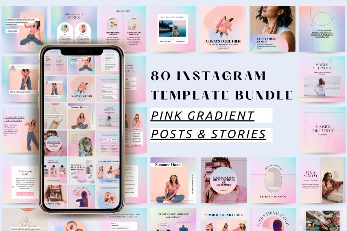 Instagram Gradient Canva Template, a Social Media Template by Story ...