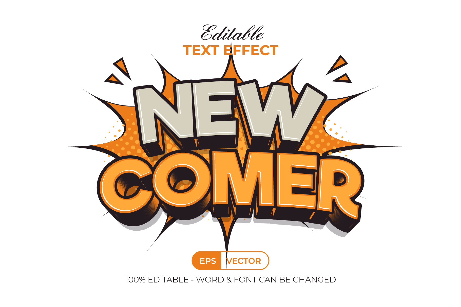 New Comer Text Effect Comic Style | Layer Styles ~ Creative Market