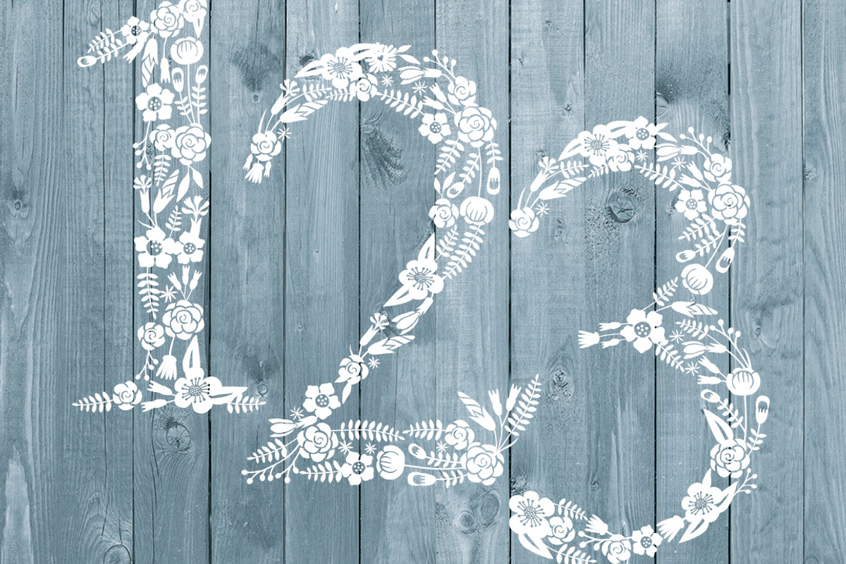 All flower numbers from 0 to 9, a Decorative Illustration by GrafikBoutique