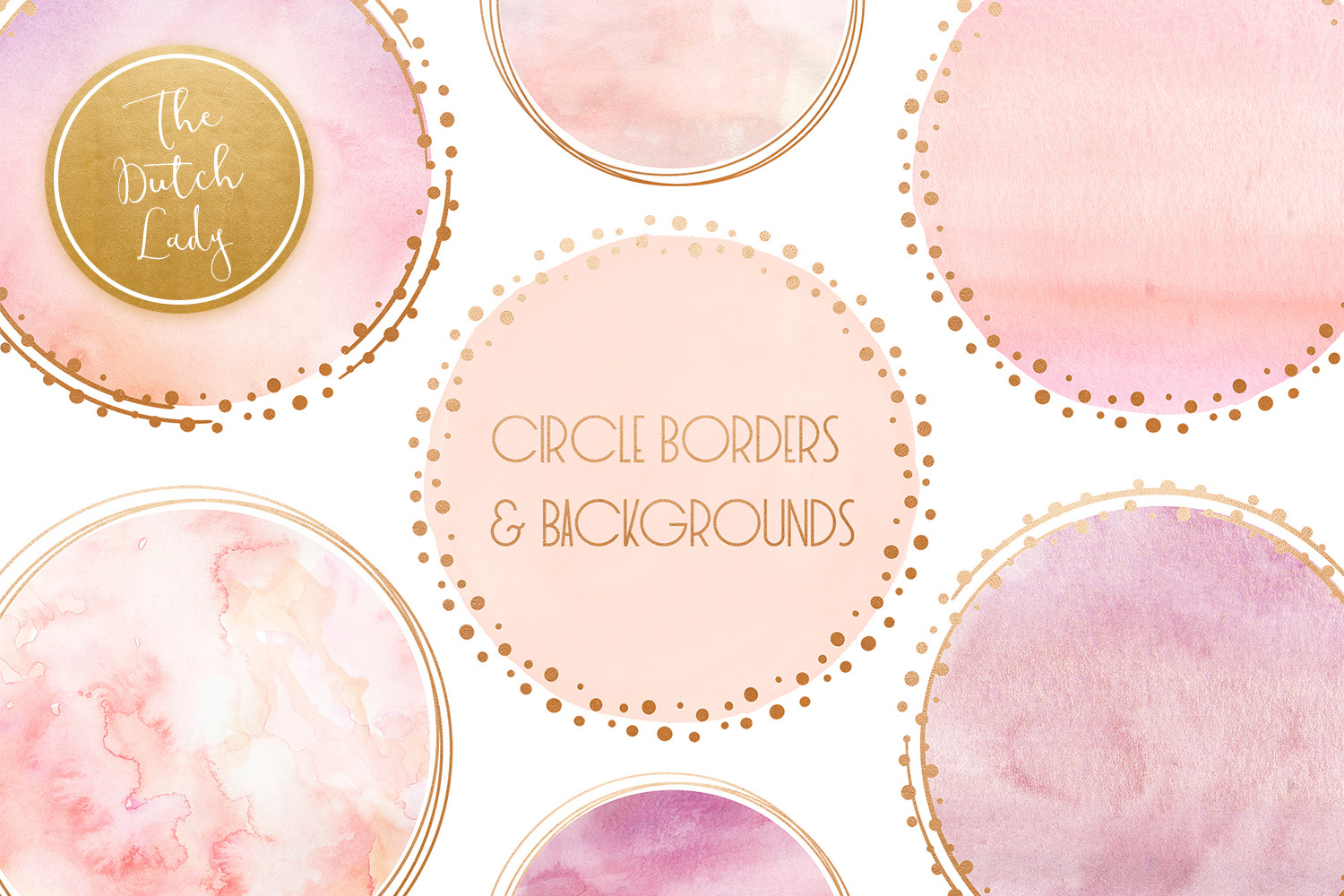 Watercolor Logo Circle Clipart Set, a Decorative Illustration by The ...