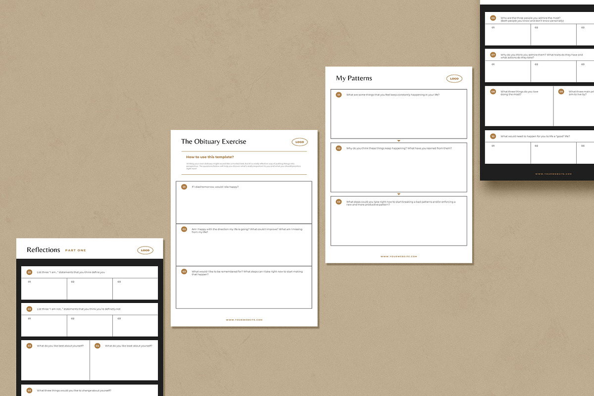 True Self Discovery Worksheets CANVA, a Marketing Template by AndrewPixel