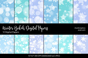 Winter Bokeh Digital Papers | Textures ~ Creative Market